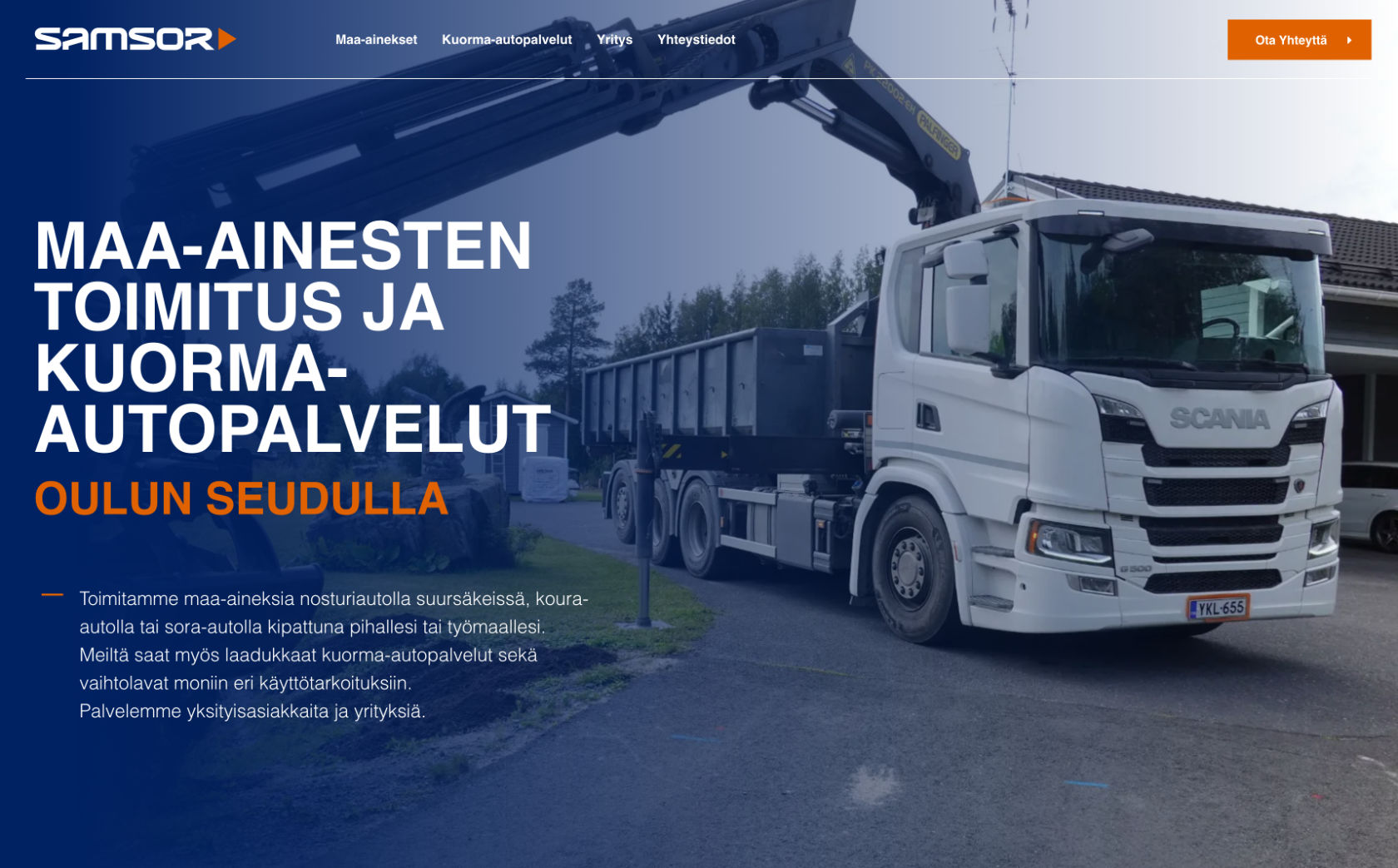 Maa-ainesten toimitus ja kuorma-autopalvelut - Oulu | Samsor